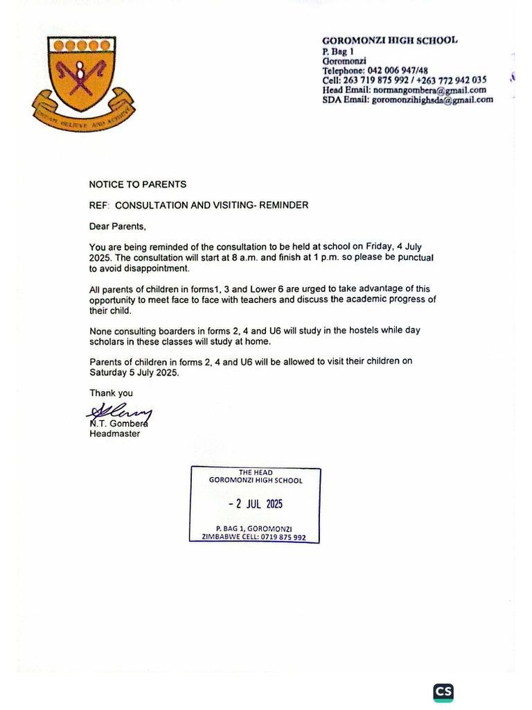 Notice To Parentss | PDF