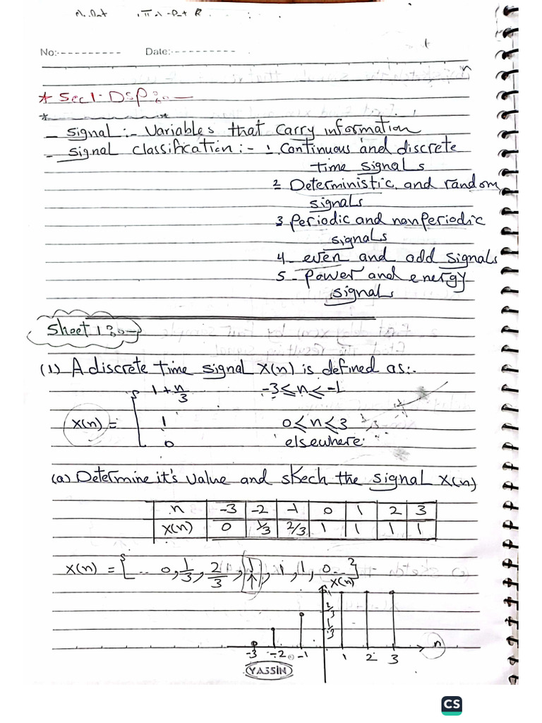DSP - Sec (1) Sheet 1.1 + Sec (2) Sheet 1.2 | PDF