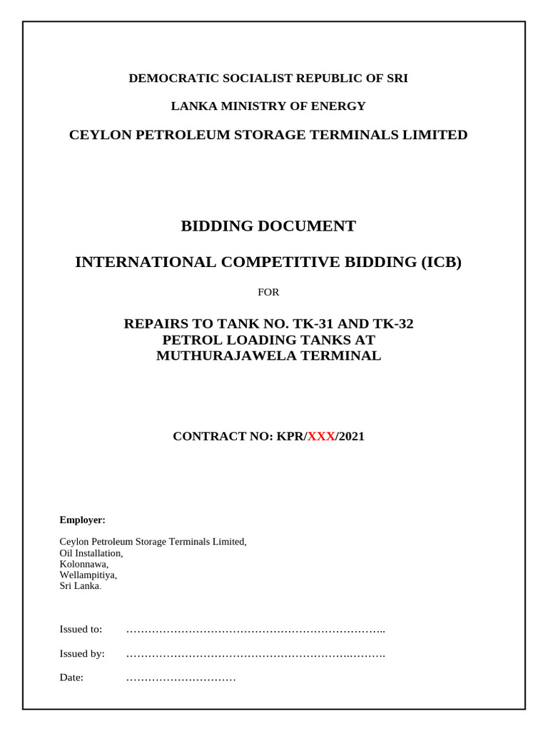 TK31 TK32 Bidding Document | PDF | Joint Venture | Sri Lanka