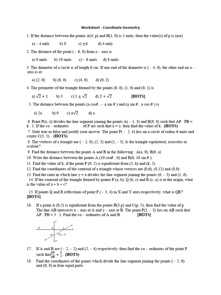 Worksheet - Coordinate Geometry | PDF | Triangle | Euclidean Plane Geometry