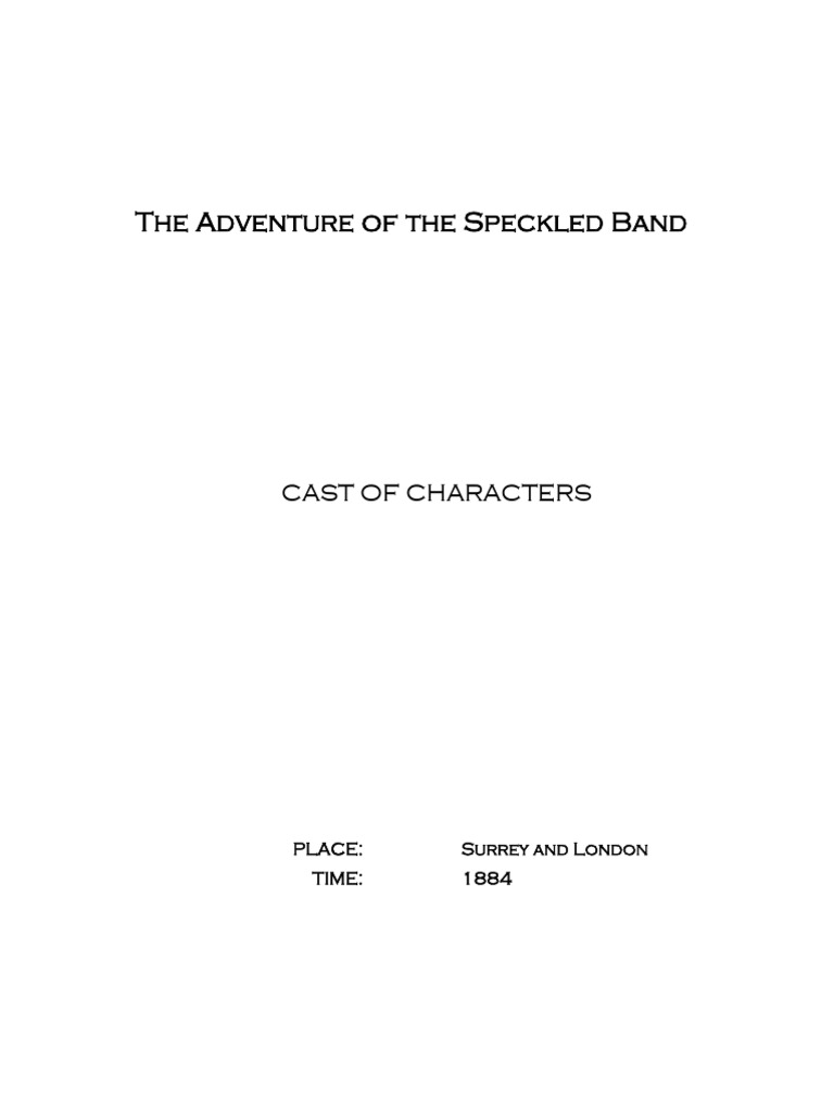 $RQGSNBX | PDF | The Adventure Of The Speckled Band | Dr. Watson