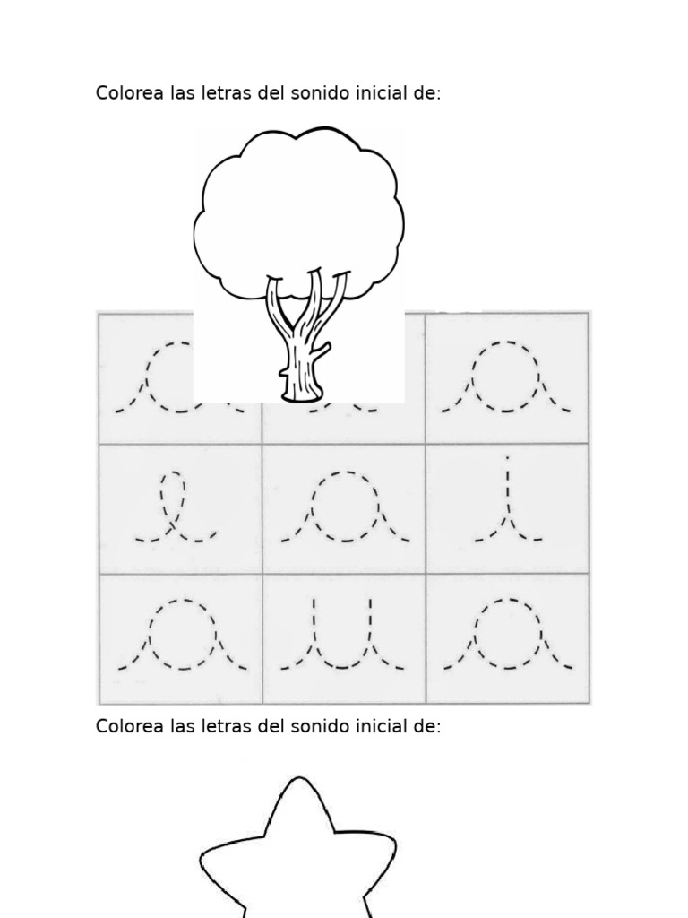 Colorea Las Letras Del Sonido Inicial de | PDF