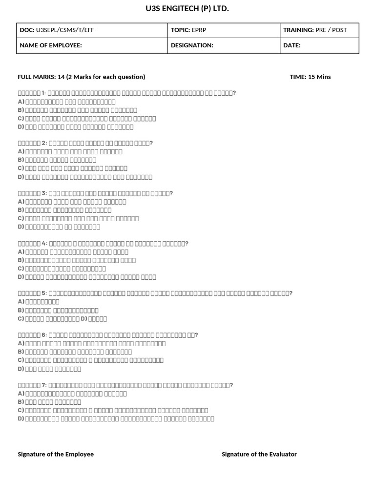 Training Eff - EPRP (Odia) | PDF