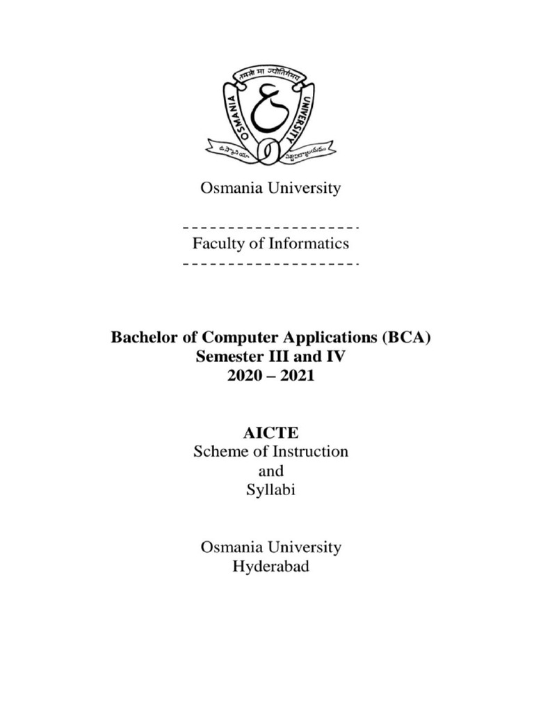 BCA 3rd Sem Syllabus | PDF