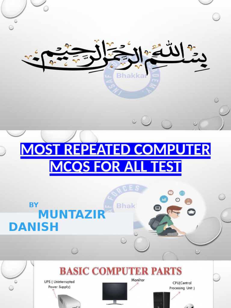 Repeated Computer MCQs Overview | PDF | Microsoft Word | Byte