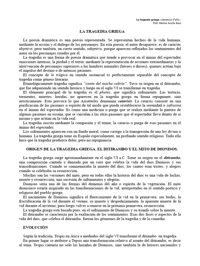 Investigación sobre la tragedia griega | PDF | Tragedia | Tragedia griega