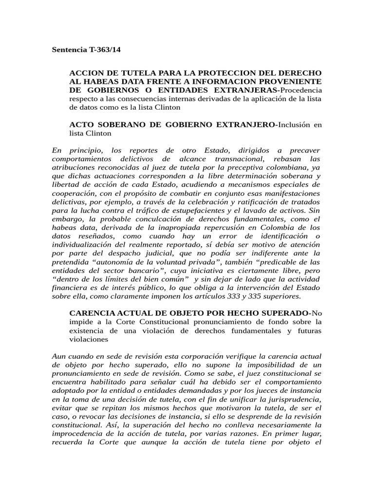 T 363 14 | PDF | Caso de ley | Bancos