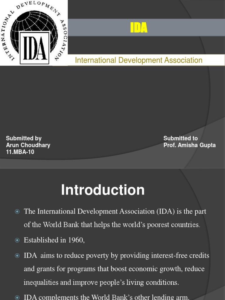 Ida | PDF | International Development Association | Aids
