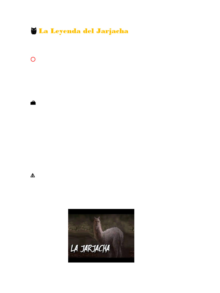 La Leyenda del Jarjacha Andino | PDF