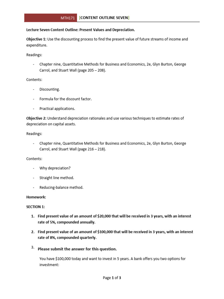 Present Value and Depreciation Techniques | PDF | Present Value | Depreciation