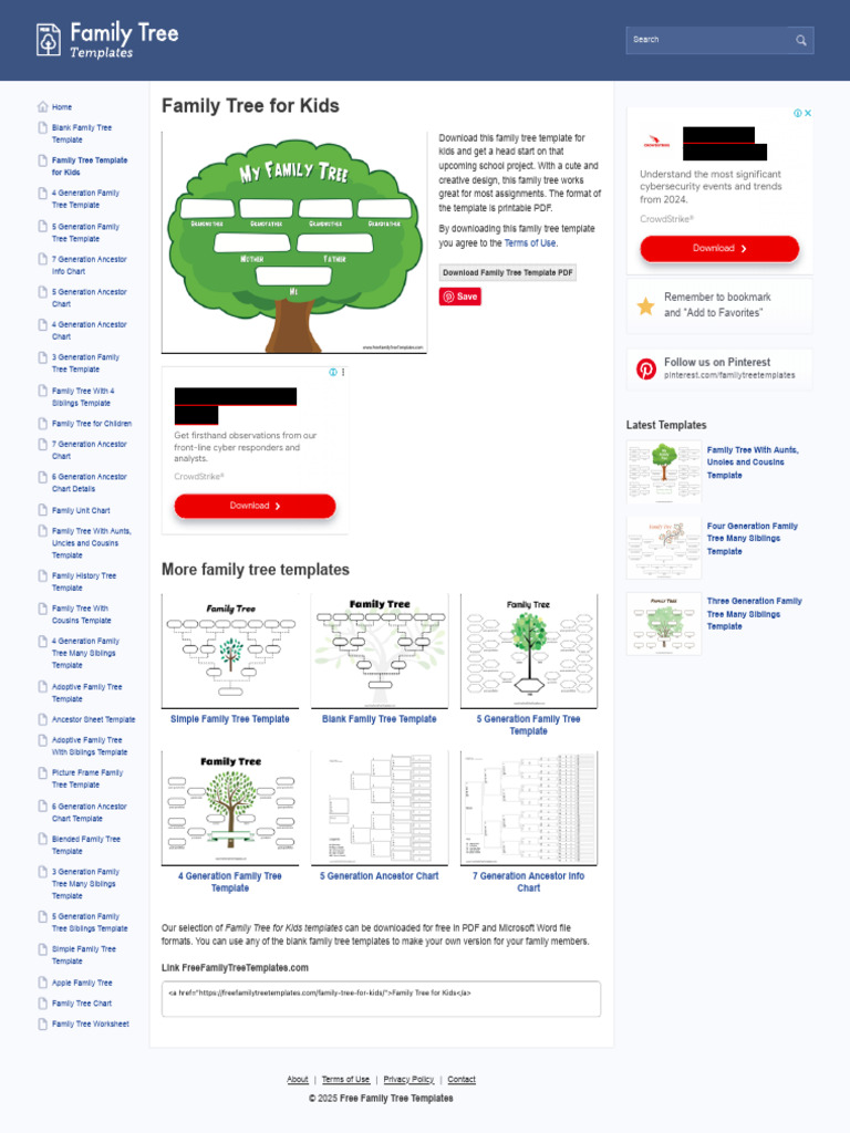 Family Tree Templates for All Generations | PDF | Computing | Software