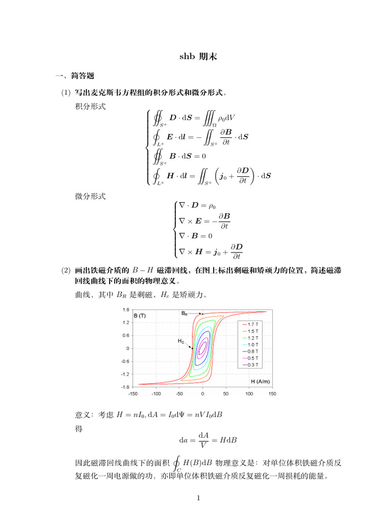 shb电磁_期末 | PDF