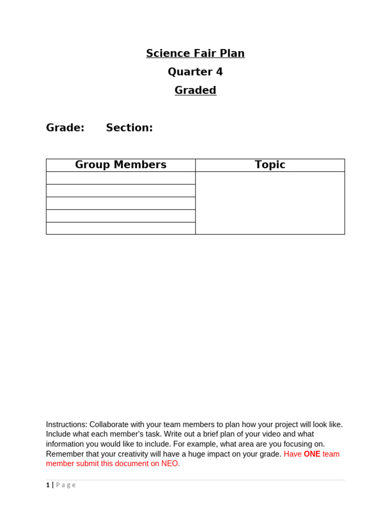 Science Fair Project Planning Guide | PDF
