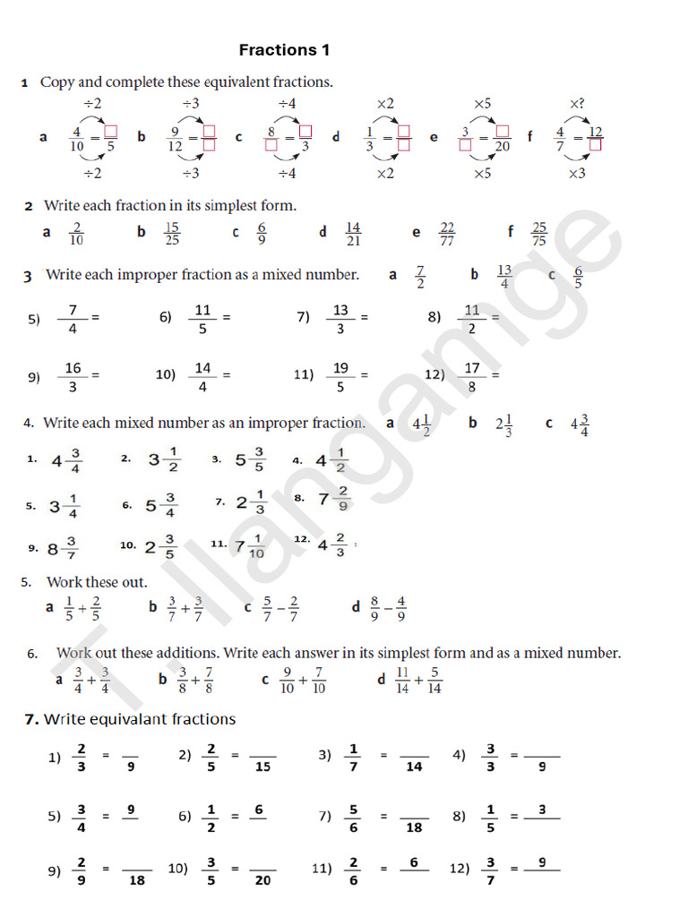 Fractions 1 | PDF