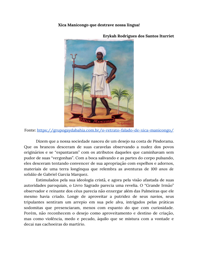 Xica Manicongo: Vozes da Resistência LGBTQIAPN+ | PDF | Lésbico | Gênero