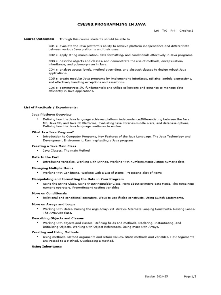 FRM Course Syllabus IPDownload | PDF | Class (Computer Programming) | Method (Computer Programming)