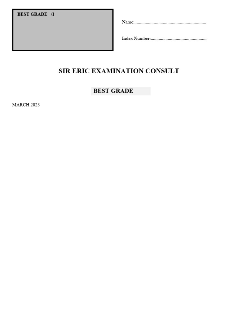 English Language Mock Exam 2025 | PDF