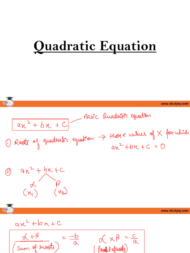 Understanding Quadratic Equations | PDF | Algebra | Mathematics