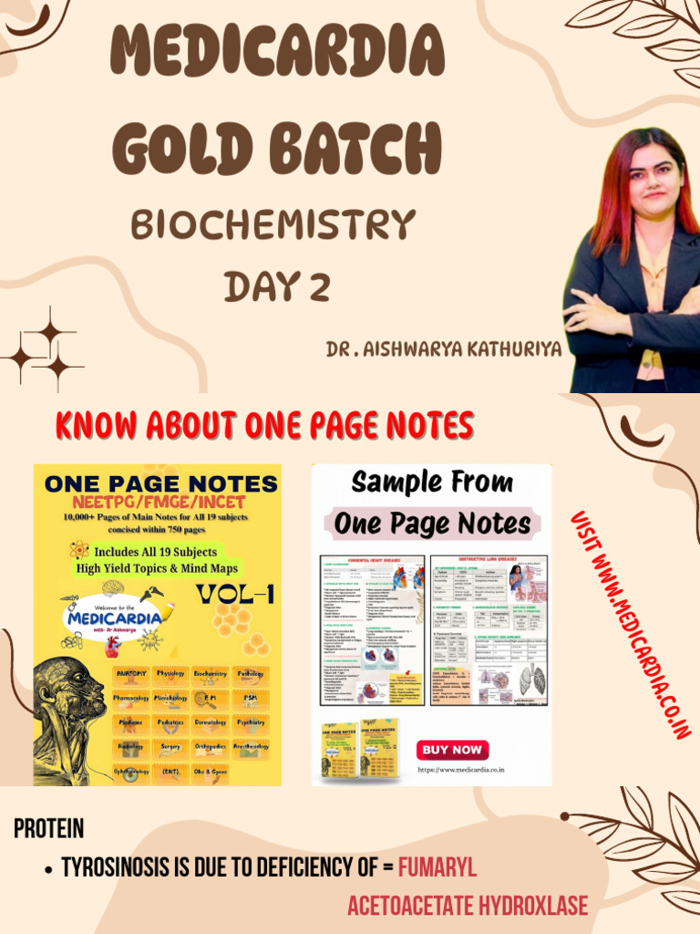 Biochemistry Notes: Key Deficiencies & Treatments | PDF