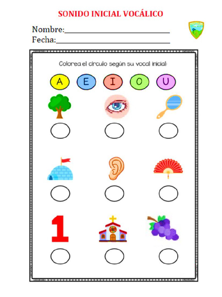 Colorea Los Sonidos Iniciales | PDF