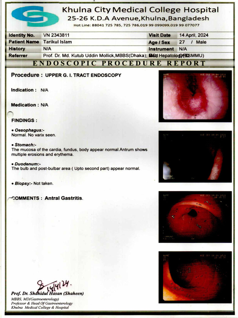 Endoscopic Procedure Report | PDF
