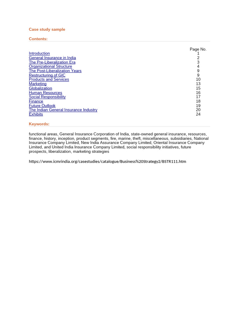 Case Study Sample | PDF
