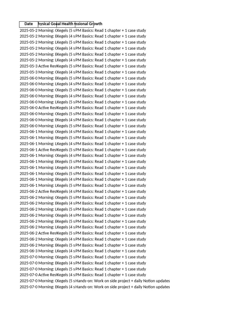 180-Day Kegel Challenge Tracker | PDF