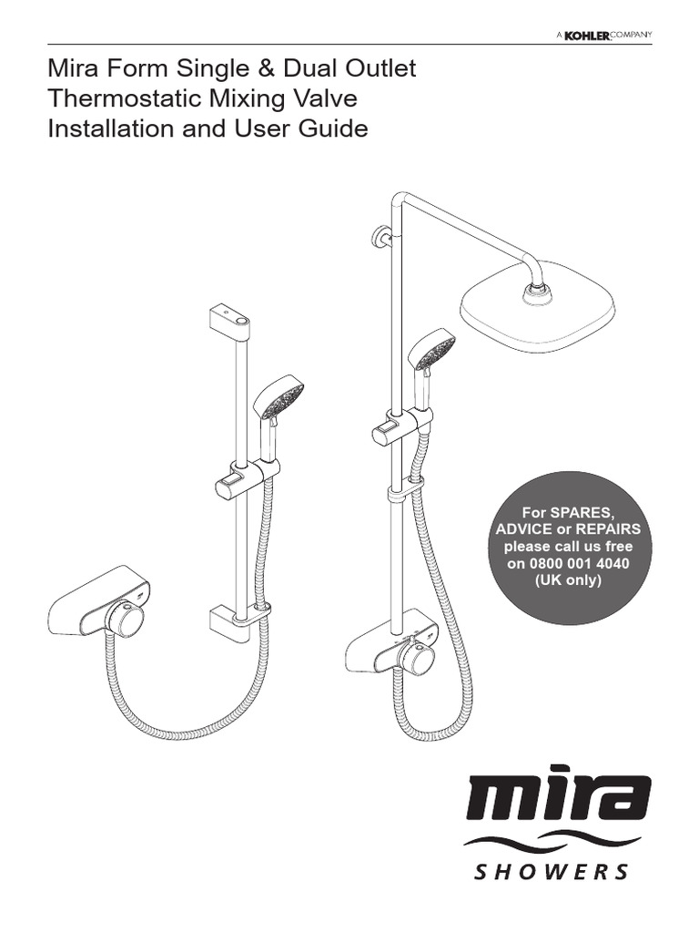 Mira Form Thermostatic Valve Guide | PDF | Shower | Water Heating