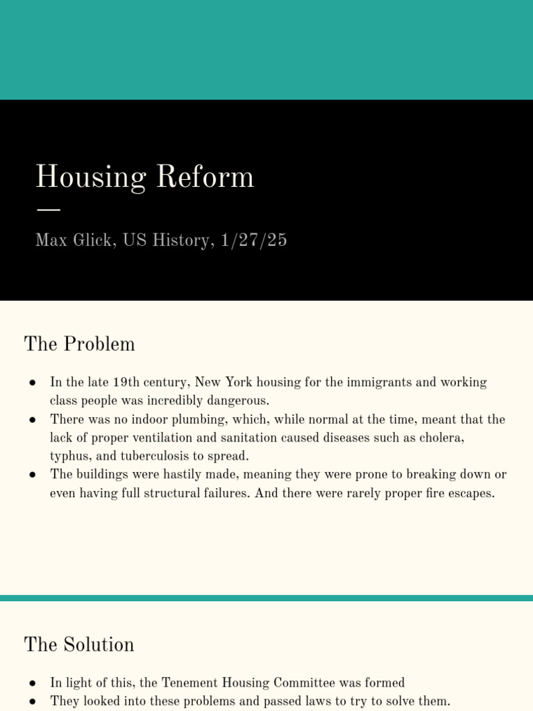Housing and Sanitation Reforms Overview | PDF
