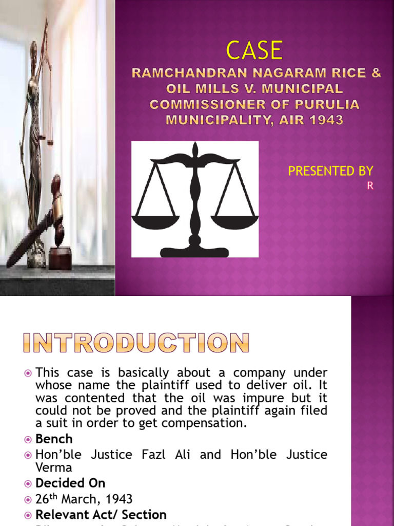 PDF Ppt on Ramchandram Nagaram Rice and Oil Mills | PDF | Trespass | Lawsuit