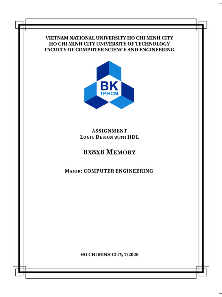 8x8x8 Memory Design with HDL | PDF | Software Engineering | Computer ...