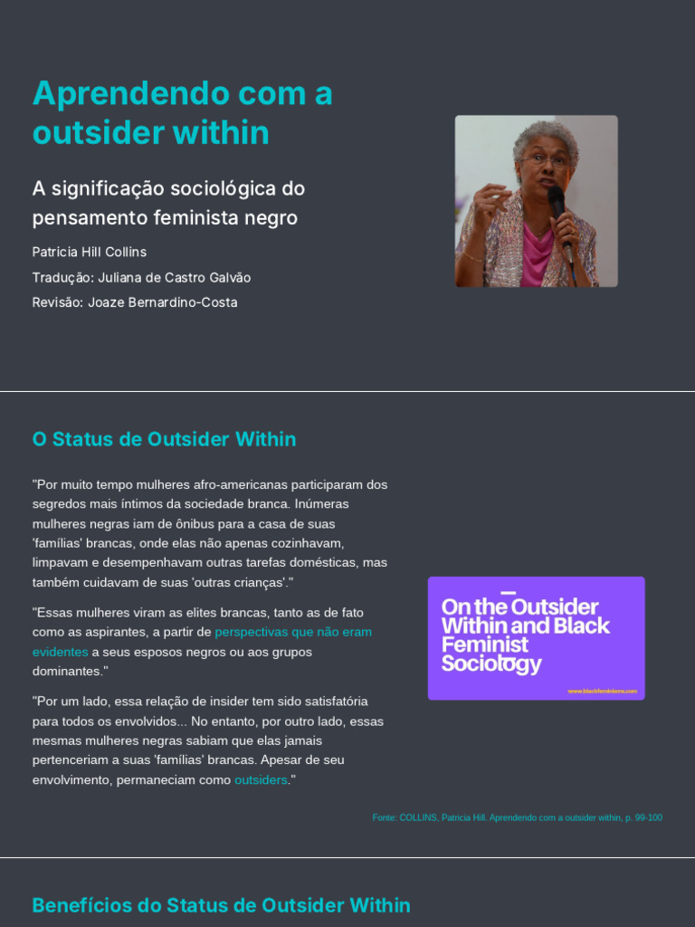 Pensamento Feminista Negro e Outsider Within | PDF | Desvio (Sociologia ...