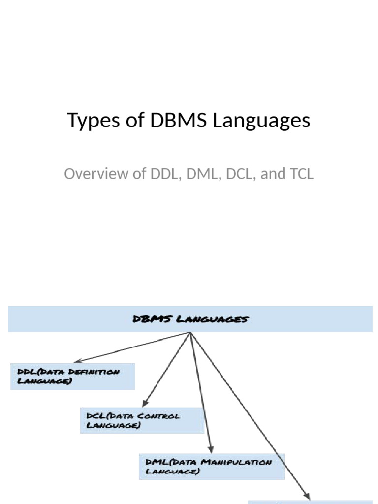 DBMS Languages Presentation | PDF