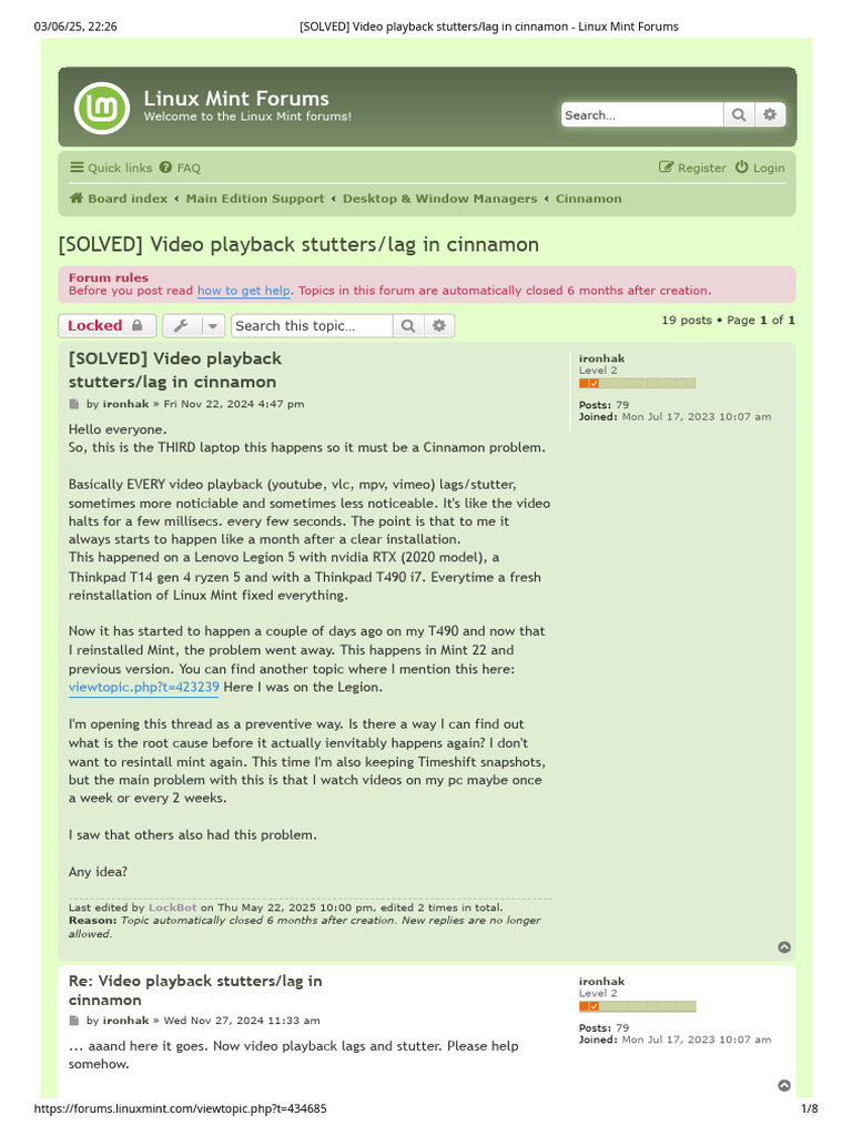 (SOLVED) Video Playback Stutters - Lag in Cinnamon - Linux Mint Forums - (Importante) | PDF ...