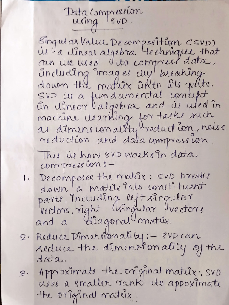 Data Compression Using Singular Value Decomposition | PDF | Functions And Mappings | Functional ...
