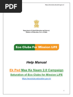 Sudents Manual For Ek Ped Maa Ke Naam2.0 Campaign and Staturation of Eco Clubs For MIssion LiFE ...
