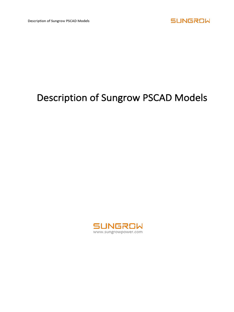 SUNGROW Converter PSCAD Model Instruction V22 05092023 | PDF | Power Inverter | Transformer
