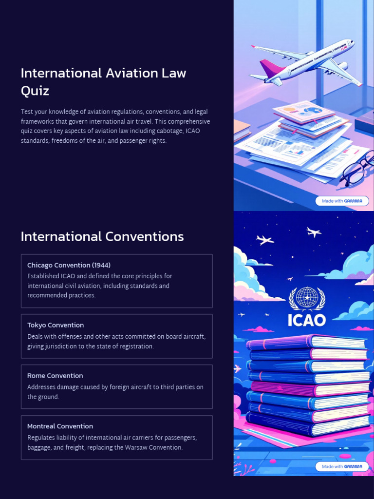International Aviation Law Quiz Guide | PDF | Visual Flight Rules ...