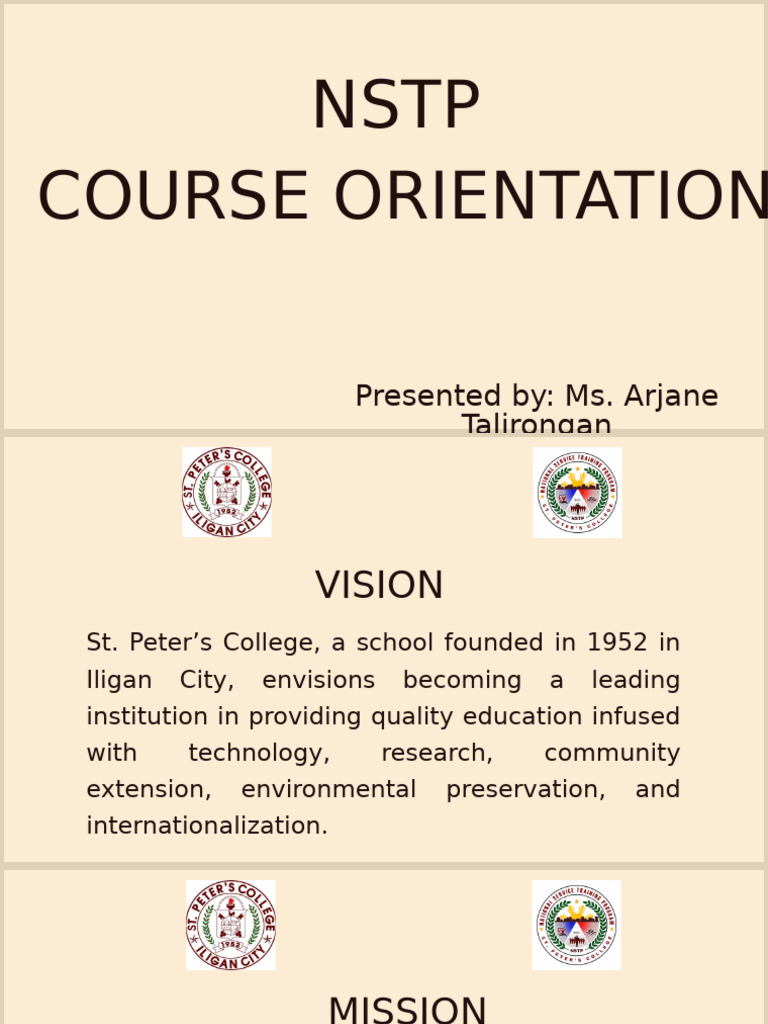 NSTP 1 Course Orientation | PDF