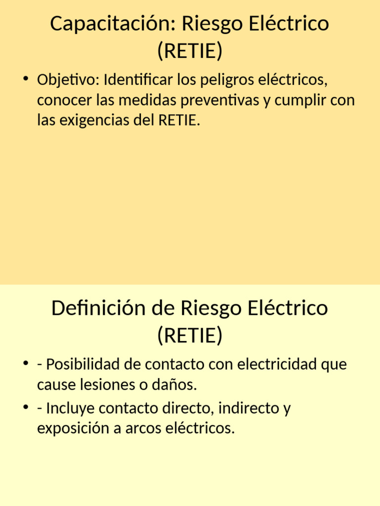 Resumen Riesgo Electrico RETIE | PDF