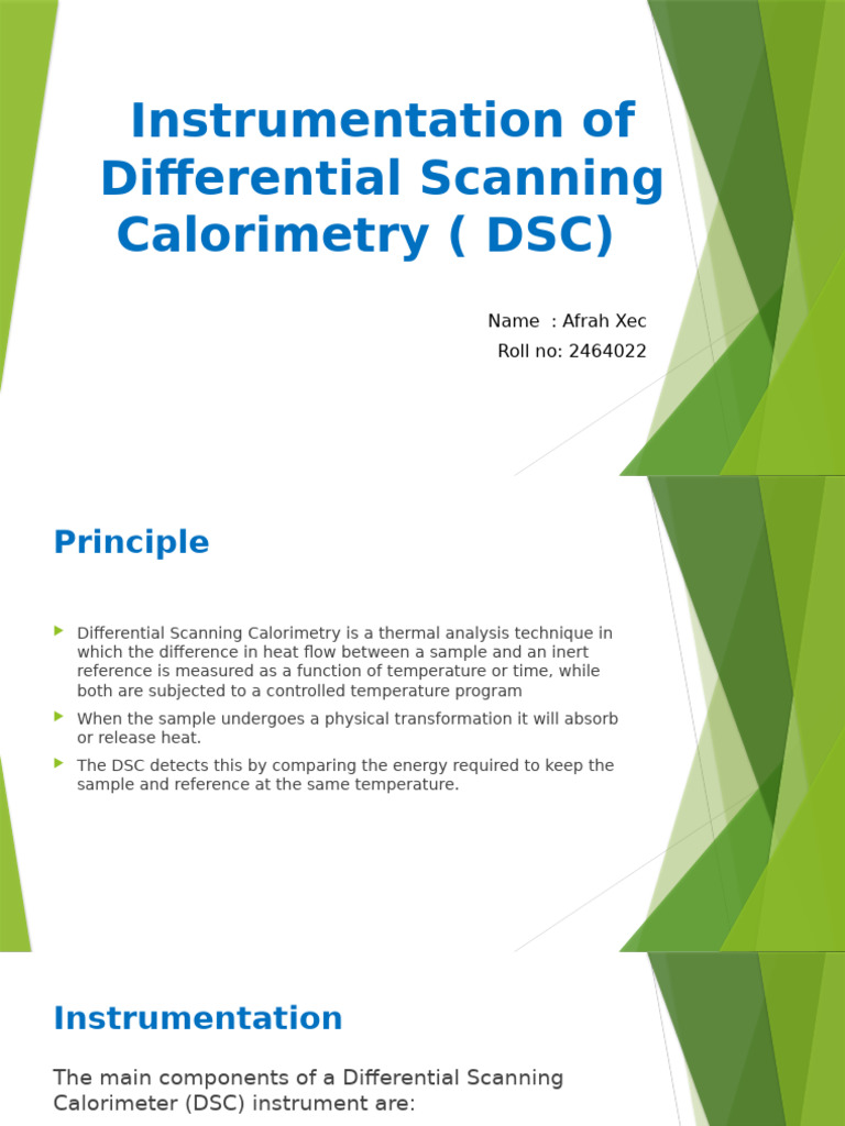 DSC Instrumentation Overview | PDF | Differential Scanning Calorimetry ...