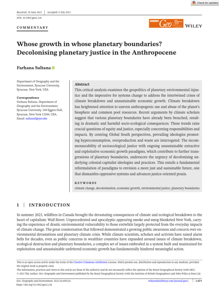 Decolonising Planetary Justice | PDF | Sustainability | Economic Growth