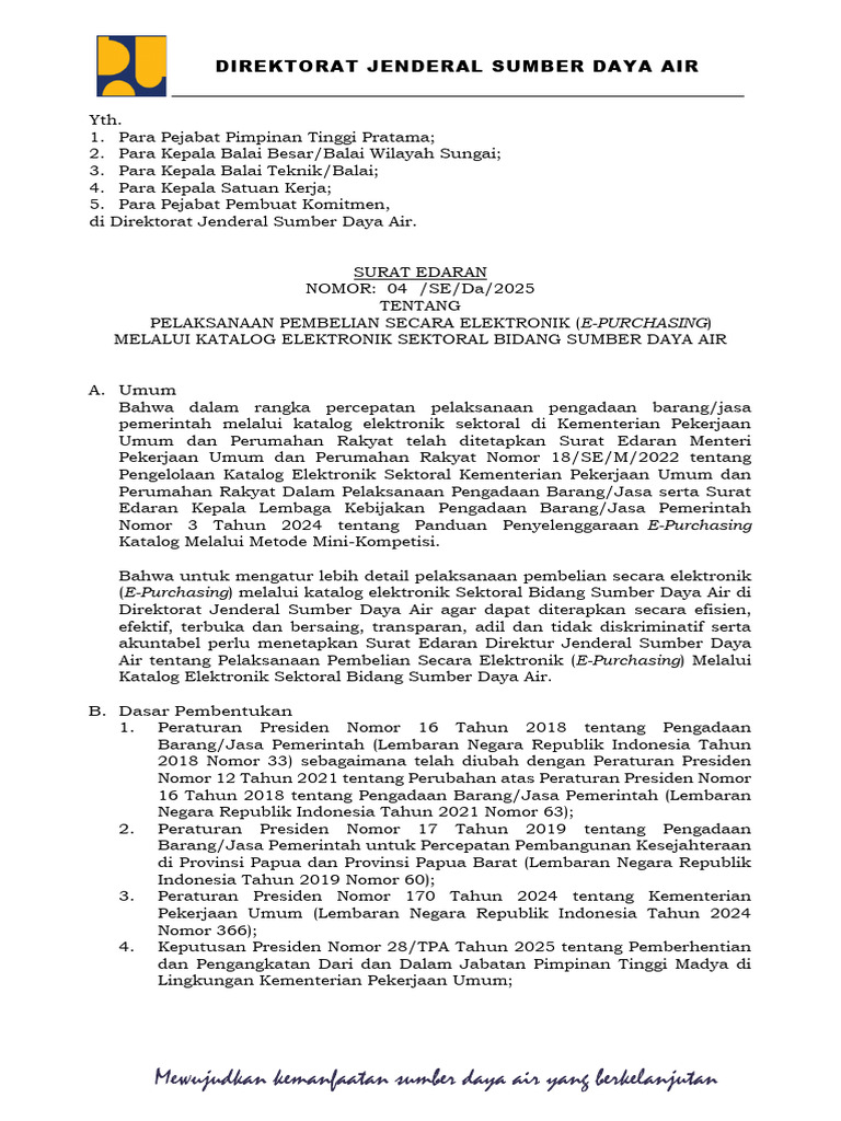 SE 04 Tahun 2025 E Purchasing | PDF