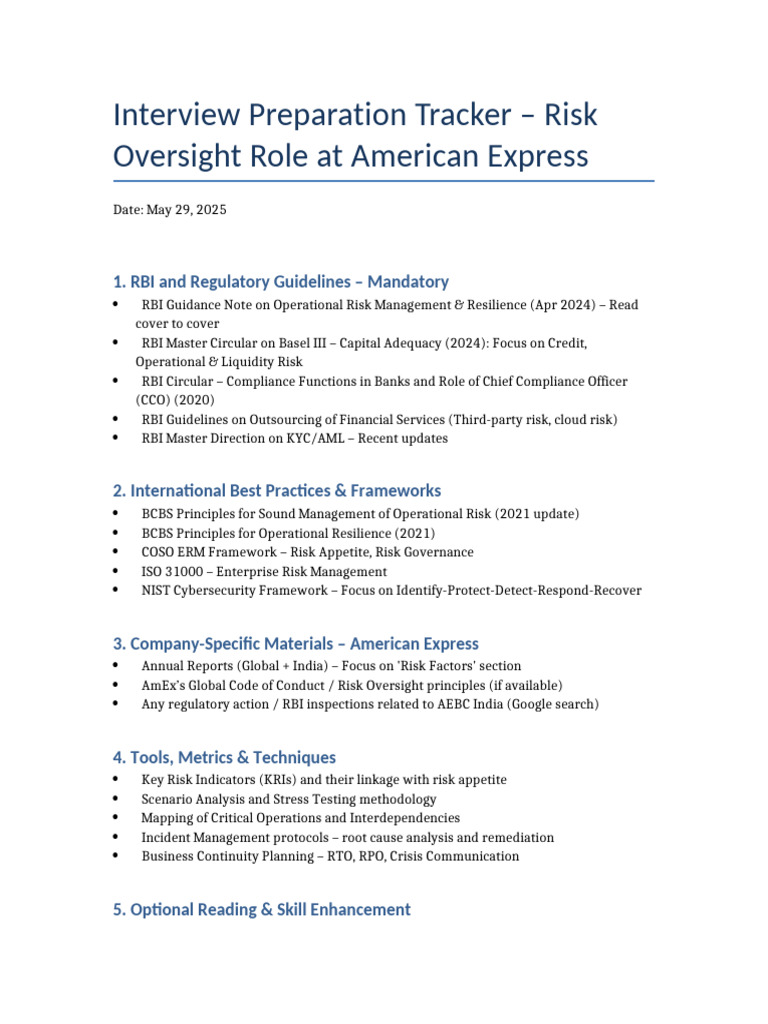 Interview Study Tracker RiskOversight AE | PDF