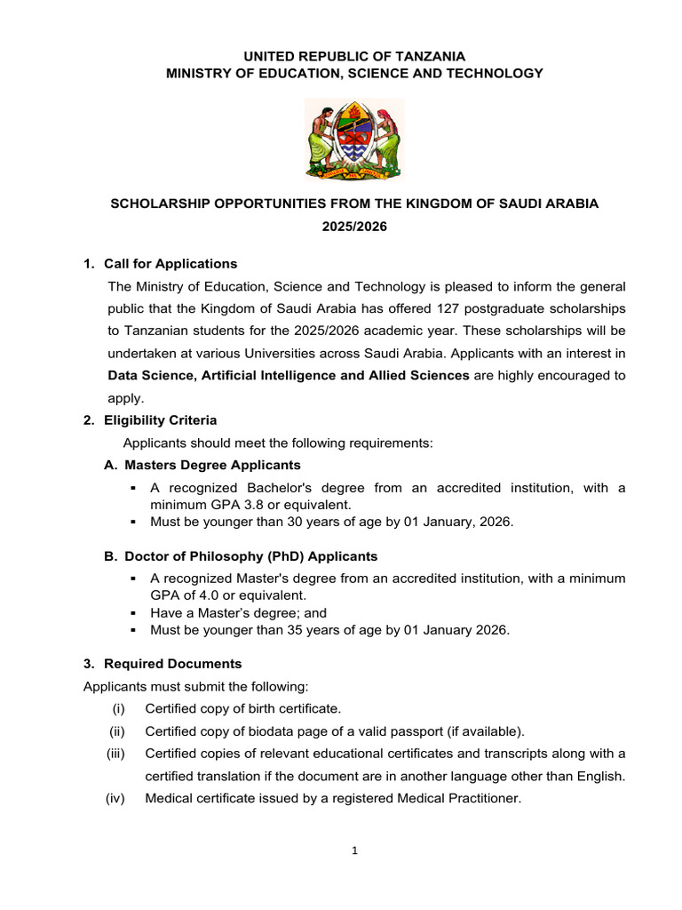 Tangazo La SAUDI Arabia 30.7.2025 | PDF | Academic Degree | Educational Stages