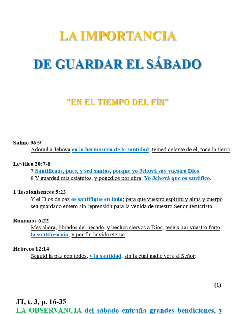 Beneficios de Guardar el Sábado | PDF | Dios | Deidad creadora