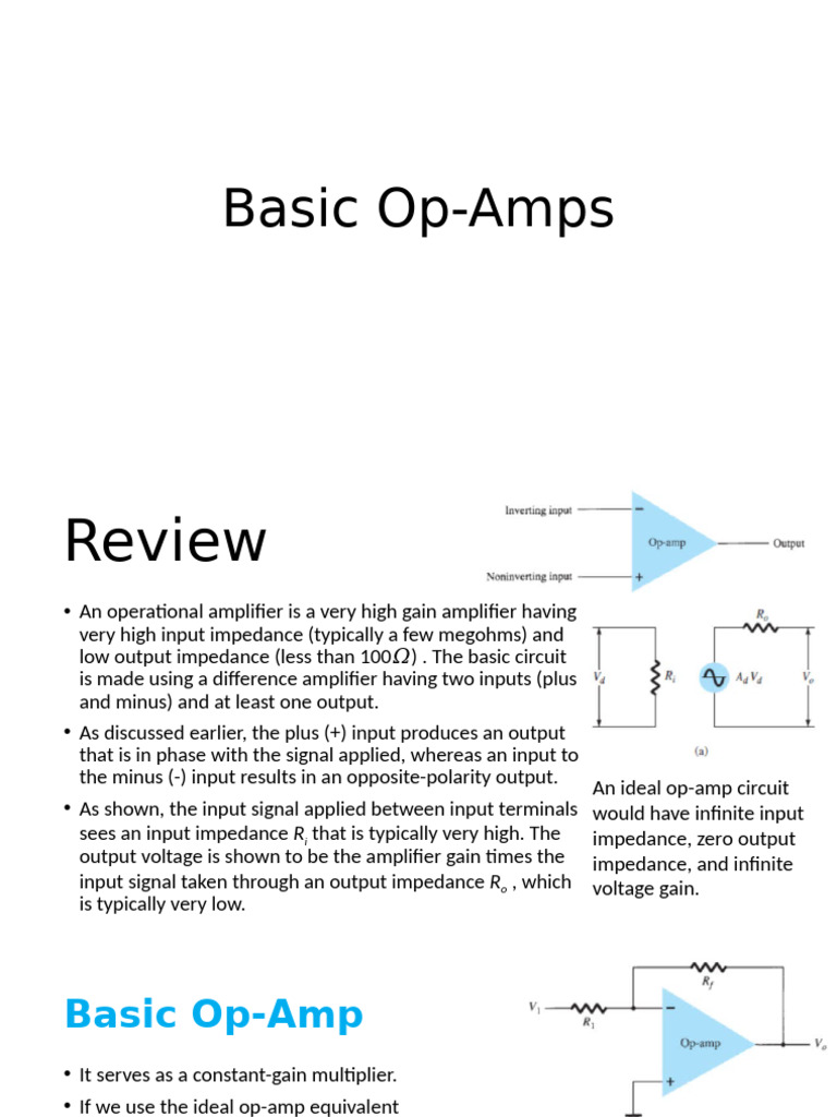 Basic Op Amps | PDF | Operational Amplifier | Amplifier