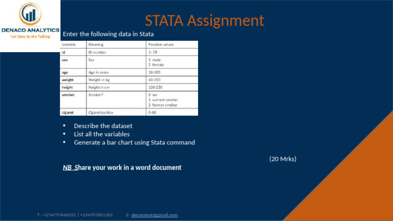 Stata Assignment: Data Analysis Guide | PDF