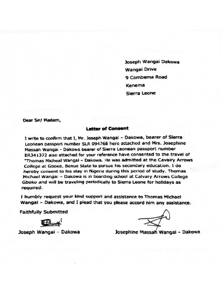 Letter of Consent | PDF