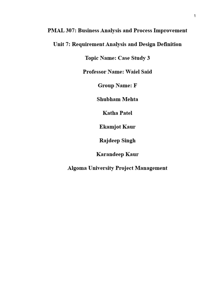 Business Analysis Case Study Insights | PDF | Business Analysis ...